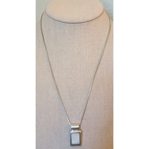 Unknown | Jewelry | Vtg Mexico Ati 925 White Stone Inlay Rectangular ...